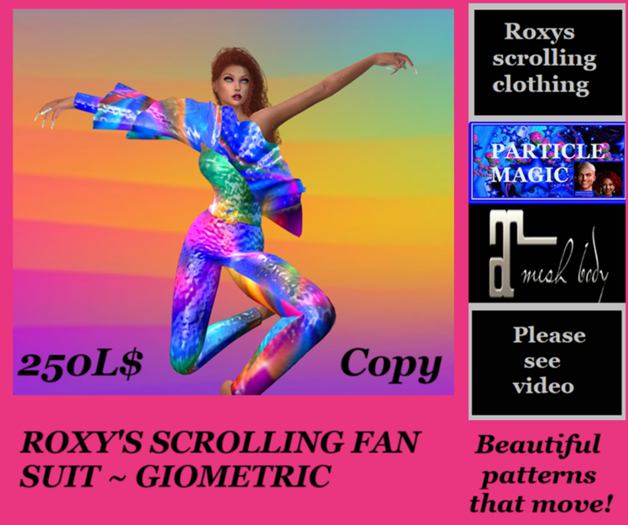Second Life Marketplace - ROXY'S SCRLLING FAN SUIT ~ GIOMETRIC